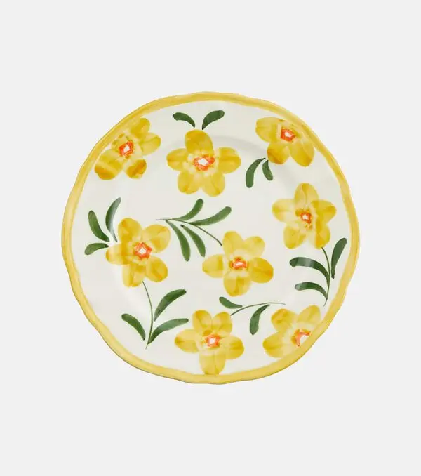 LES-OTTOMANS Floral Plate - Yellow