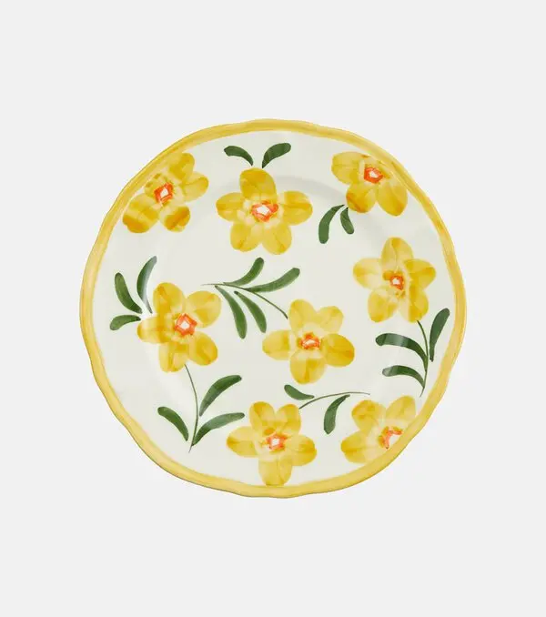 LES-OTTOMANS Floral Plate - Yellow