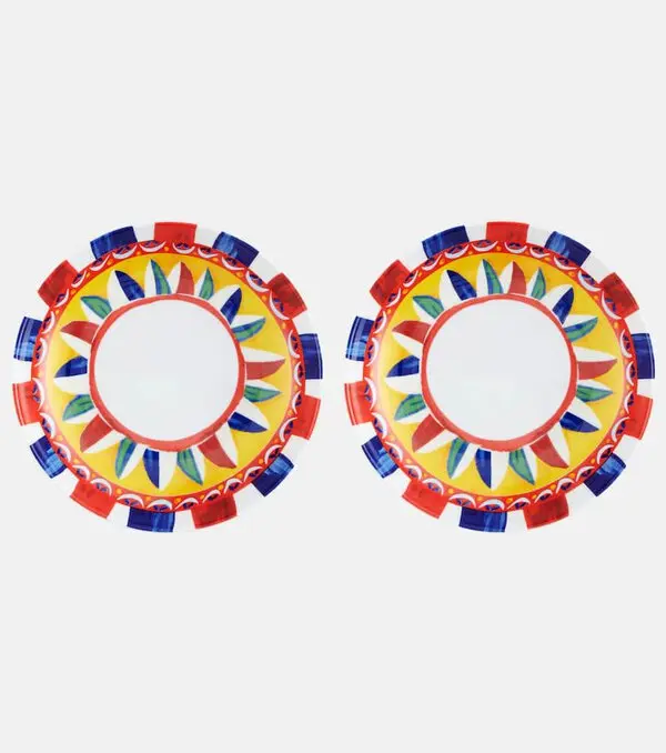 Dolce & Gabbana Set Of 2 Porcelain Soup Plates - Multicoloured