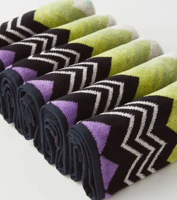 Missoni Giacomo Zigzag Set Of 6 Cotton Terry Face Towels - Multicoloured