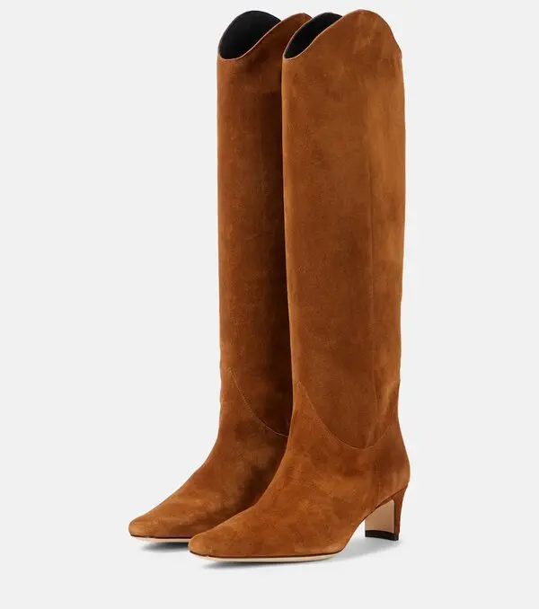 Staud Western Wally 55 Suede Boots - Brown