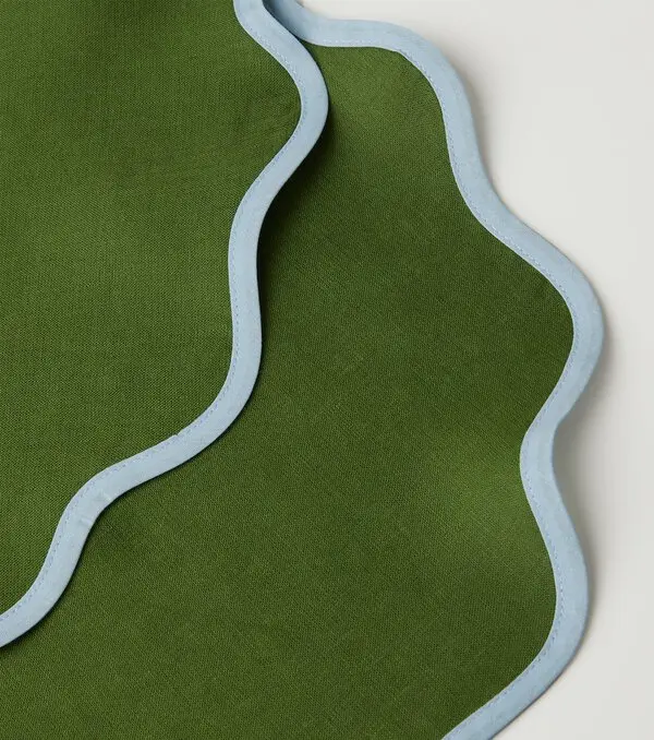 La DoubleJ Rainbow Bosco Cloud Set Of 2 Placemats - Green