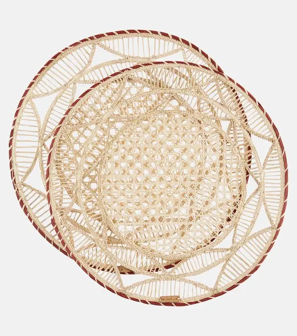 La DoubleJ Sol Brick Set Of 2 Woven Placemats - Beige