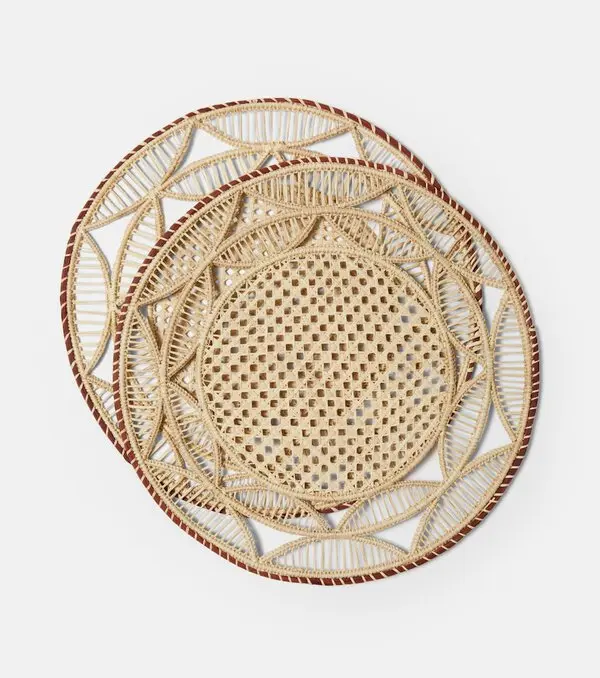 La DoubleJ Sol Brick Set Of 2 Woven Placemats - Beige