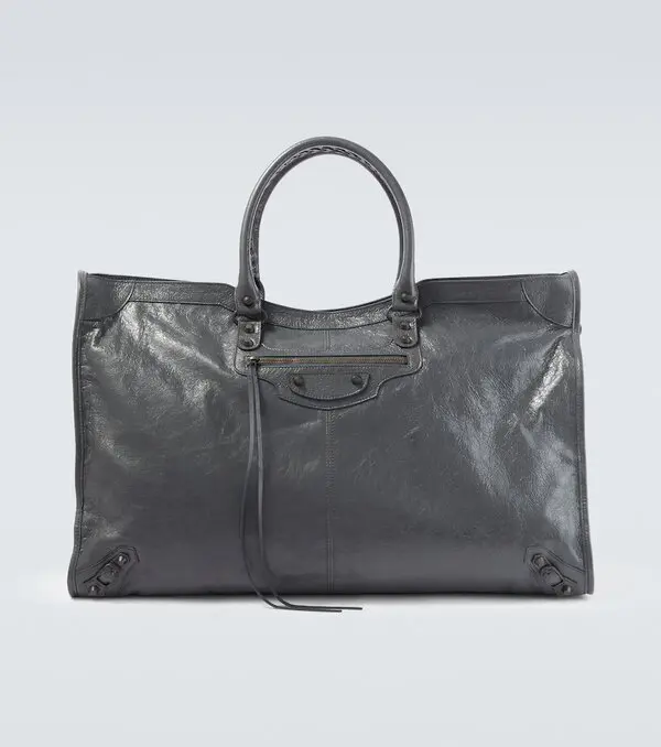 Balenciaga Le City Leather Duffel Bag - Grey