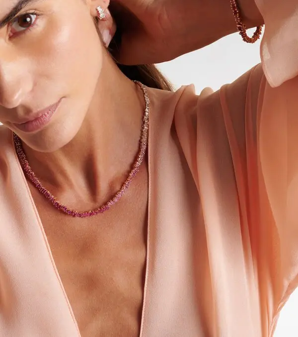 SUZANNE KALAN 18kt Rose Tennis Necklace