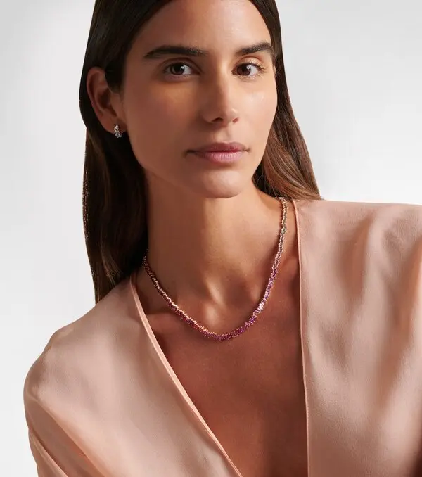 SUZANNE KALAN 18kt Rose Tennis Necklace