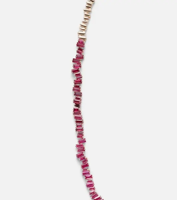 SUZANNE KALAN 18kt Rose Tennis Necklace