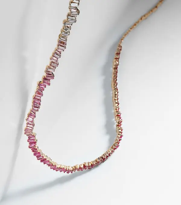 SUZANNE KALAN 18kt Rose Tennis Necklace