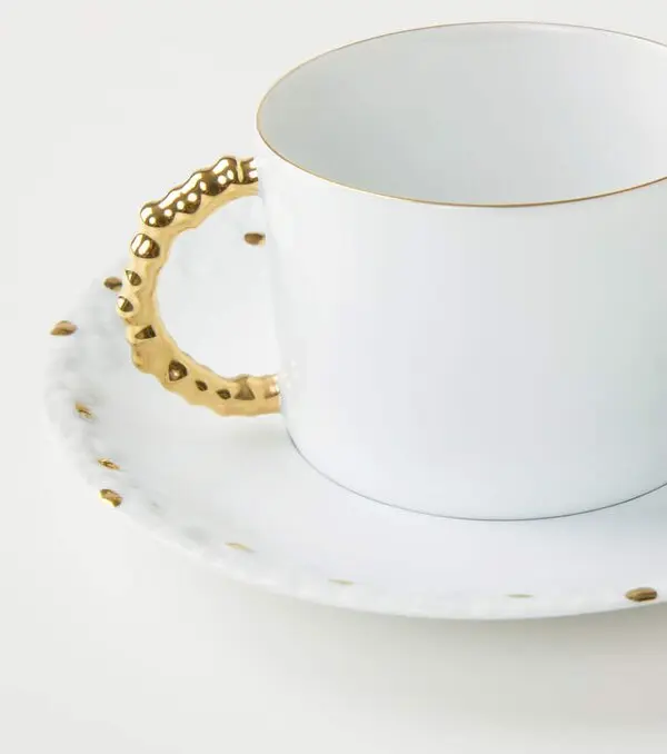 L'Objet Haas Mojave Set Of 2 Teacups And Saucers - White