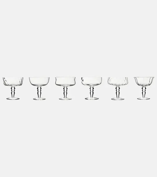 BITOSSI Diseguale Set Of 6 Champagne Coupe Glasses - Neutrals