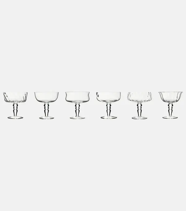 BITOSSI Diseguale Set Of 6 Champagne Coupe Glasses - Neutrals