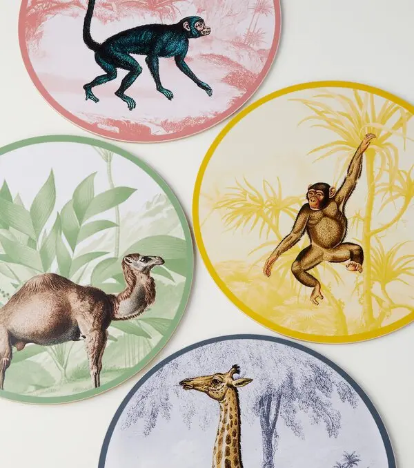 LES-OTTOMANS La Menagerie Ottomane Set Of 4 Placemats - Multicoloured
