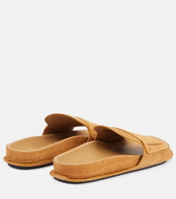 Jacquemus Mocassin Suede Slides - Brown