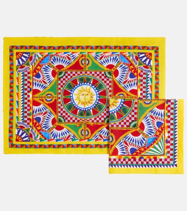 Dolce & Gabbana Carretto Siciliano Placemat And Napkin Set - Multicoloured