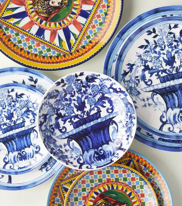 Dolce & Gabbana Set Of Two Blu Mediterraneo Soup Plates