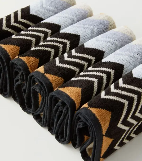 Missoni Giacomo Zigzag Set Of 6 Face Towels - Multicoloured