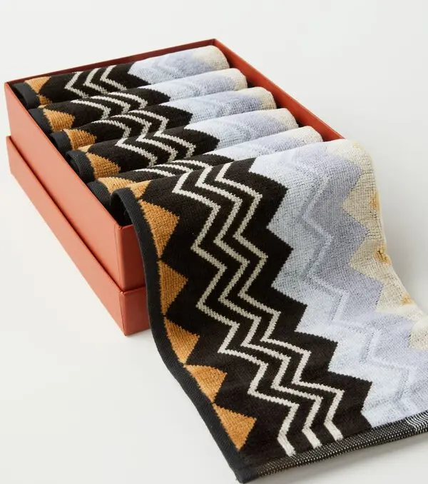 Missoni Giacomo Zigzag Set Of 6 Face Towels - Multicoloured