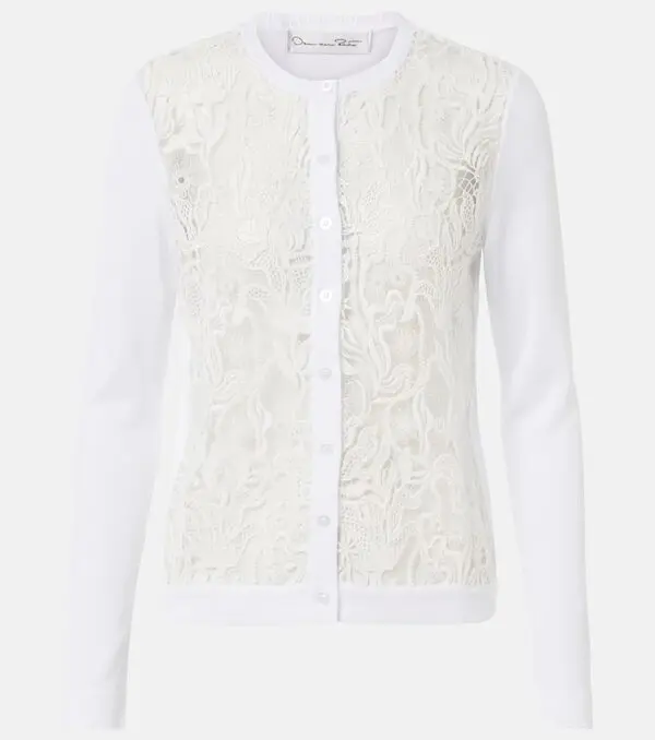 Oscar De La Renta Lace Cardigan - White