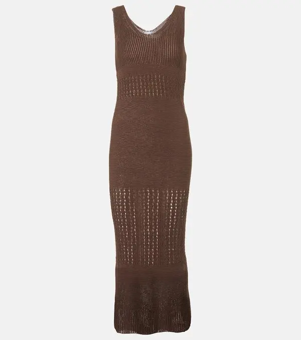 Max Mara Valois Knitted Maxi Dress - Brown - 30% Off | Editorialist
