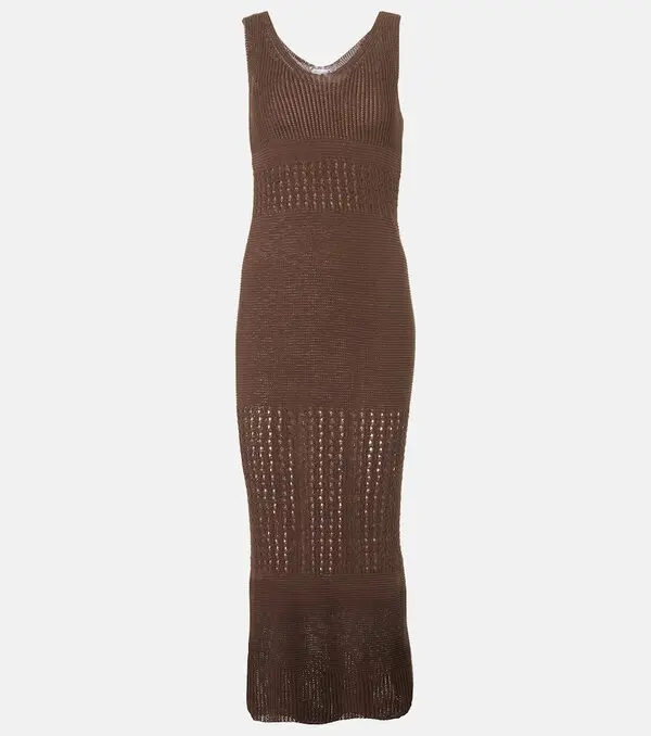 Max Mara Valois Knitted Maxi Dress - Brown