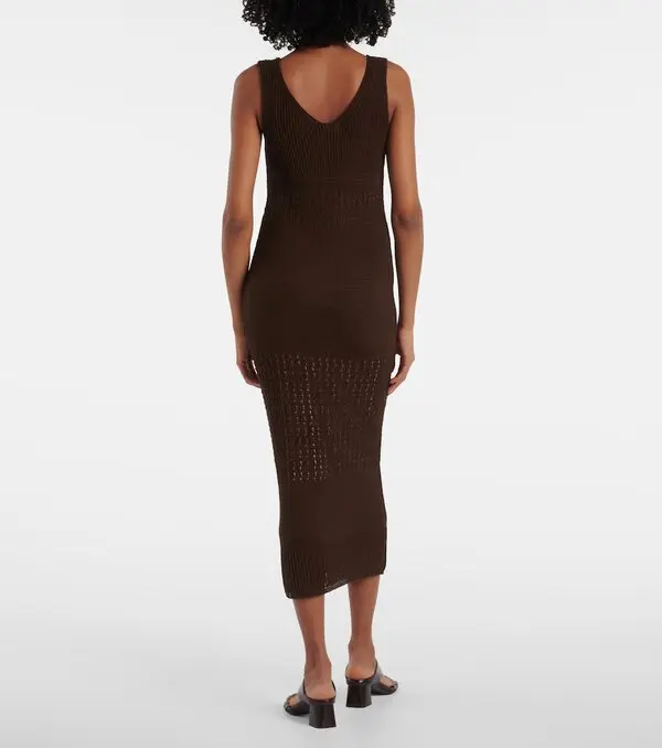 Max Mara Valois Knitted Maxi Dress - Brown