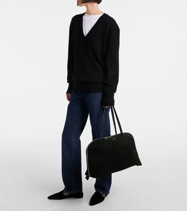 TOTÊME Suede Tote Bag - Black