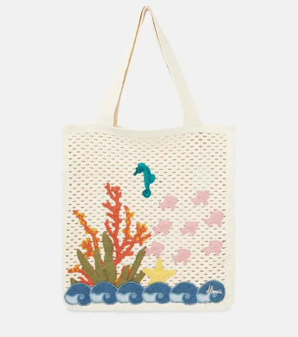 ALEMAIS Alémais Splash Appliqué Crochet Tote