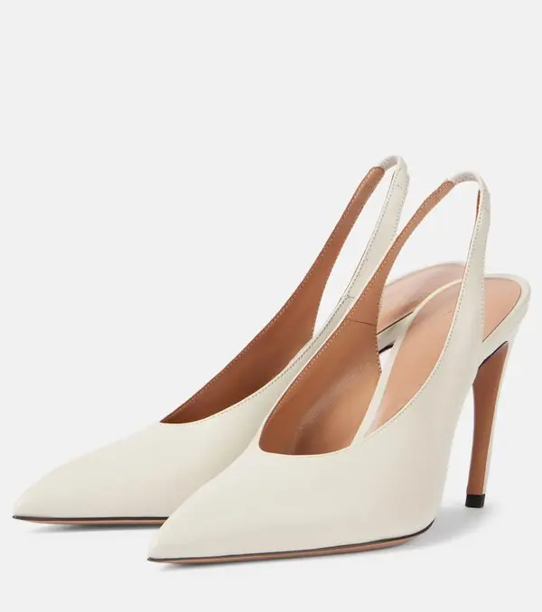 Attico Viper 95 Slingback Pumps - White