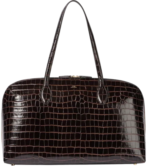 TOTEME Croc-effect Leather Tote Bag - Brown