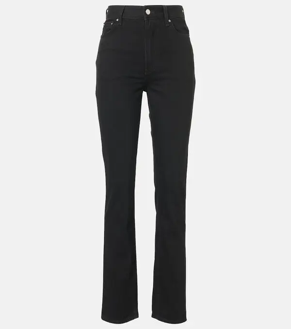 TOTEME High-rise Slim Jeans In Rinsed - Black