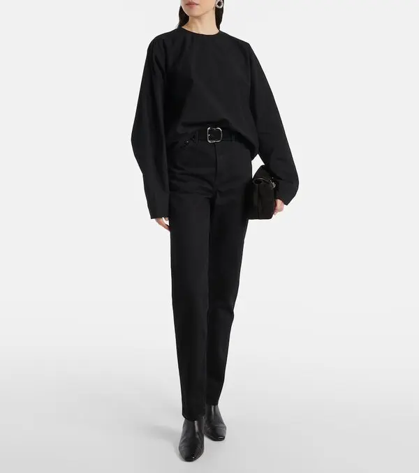 TOTEME High-rise Slim Jeans In Rinsed - Black