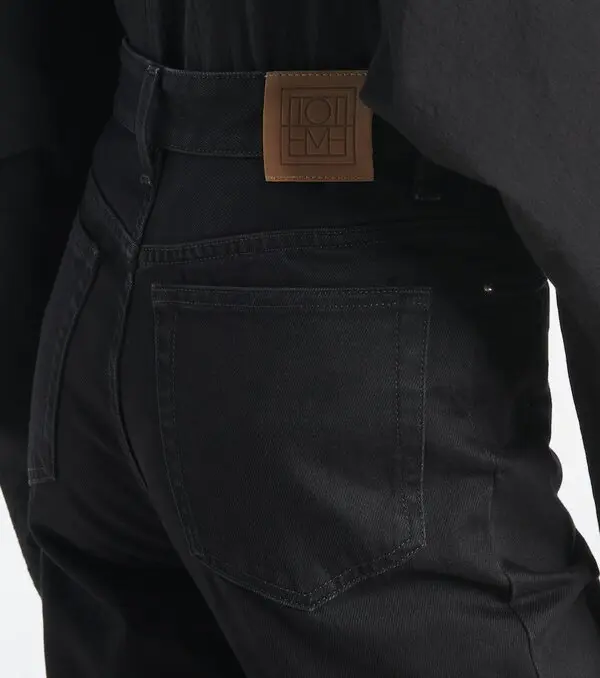 TOTEME High-rise Slim Jeans In Rinsed - Black