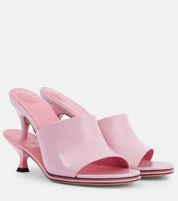 Jacquemus Doubles Leather Mules - Pink