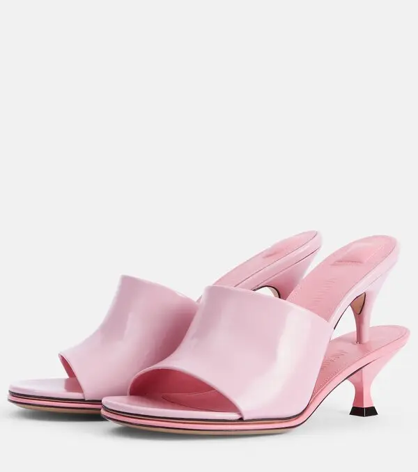 Jacquemus Doubles Leather Mules - Pink