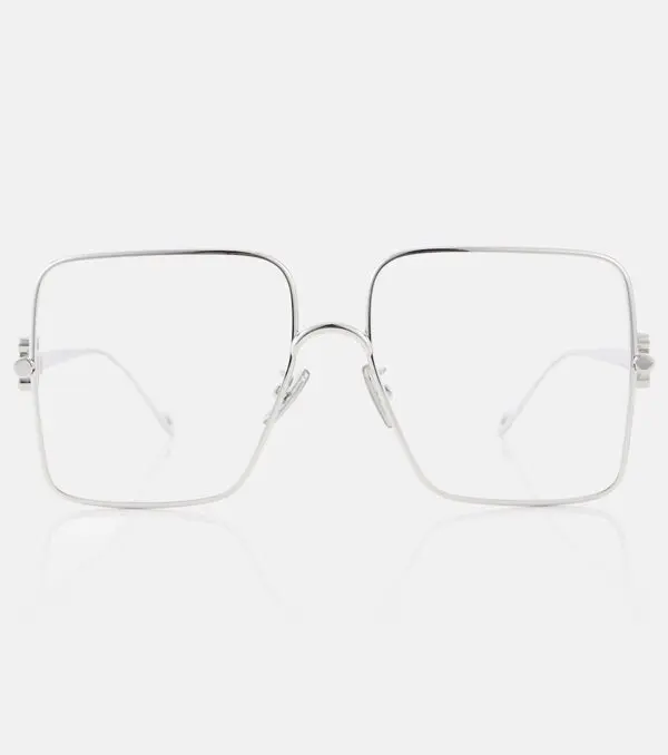 Loewe Anagram Square Frame Eyeglasses - Silver
