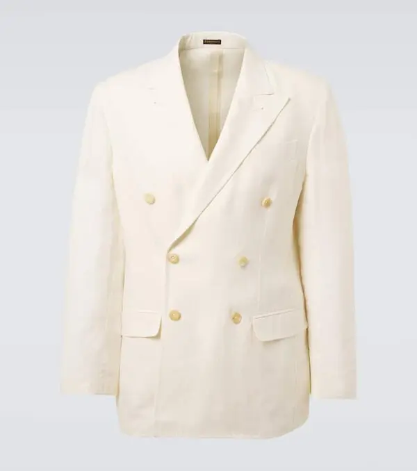 Rubinacci Double-breasted Linen Blazer