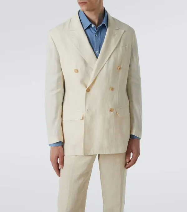 Rubinacci Double-breasted Linen Blazer
