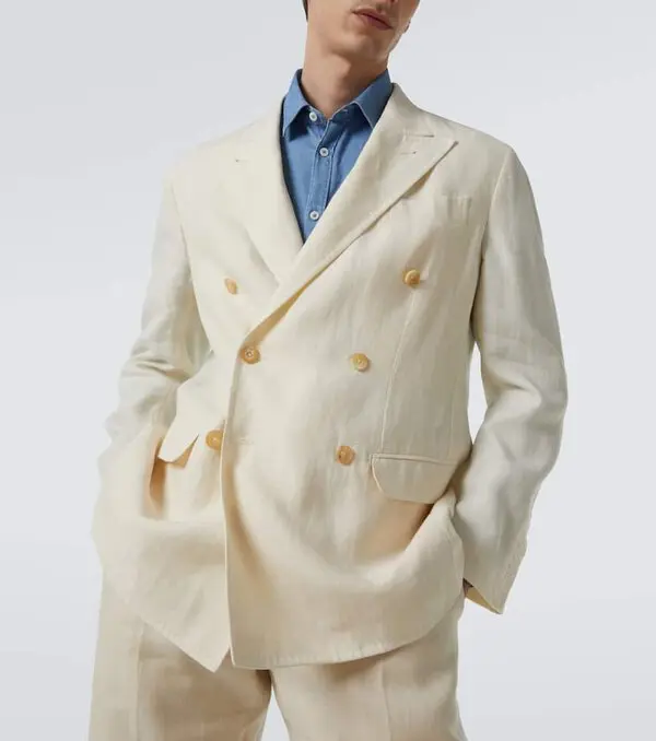 Rubinacci Double-breasted Linen Blazer