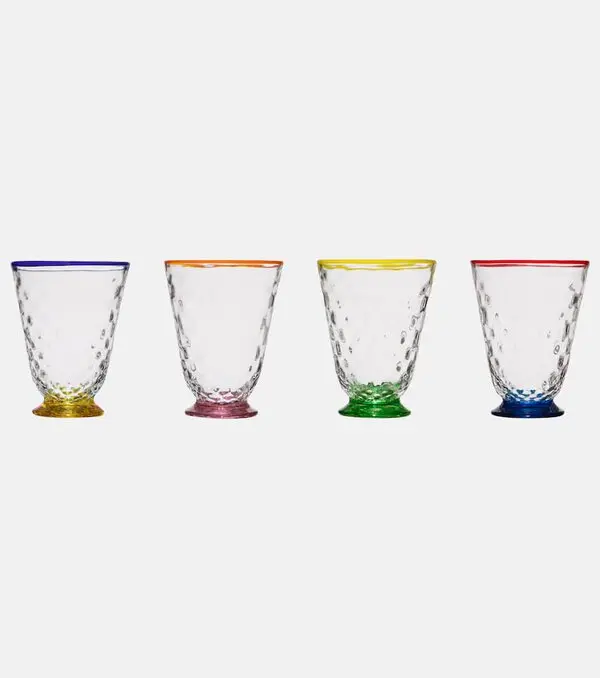 La DoubleJ Quilted Set Of 4 Glasses - Multicoloured