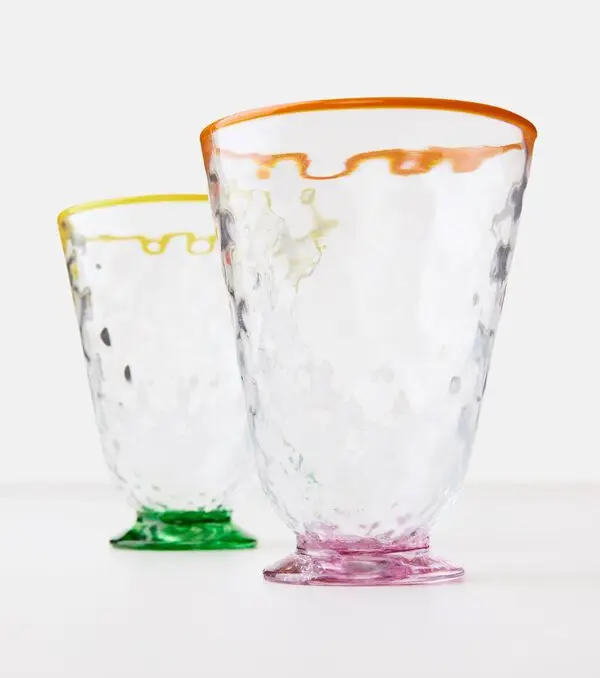 La DoubleJ Quilted Set Of 4 Glasses - Multicoloured