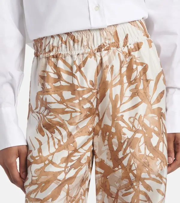 Brunello Cucinelli Printed High-rise Wide-leg Pants