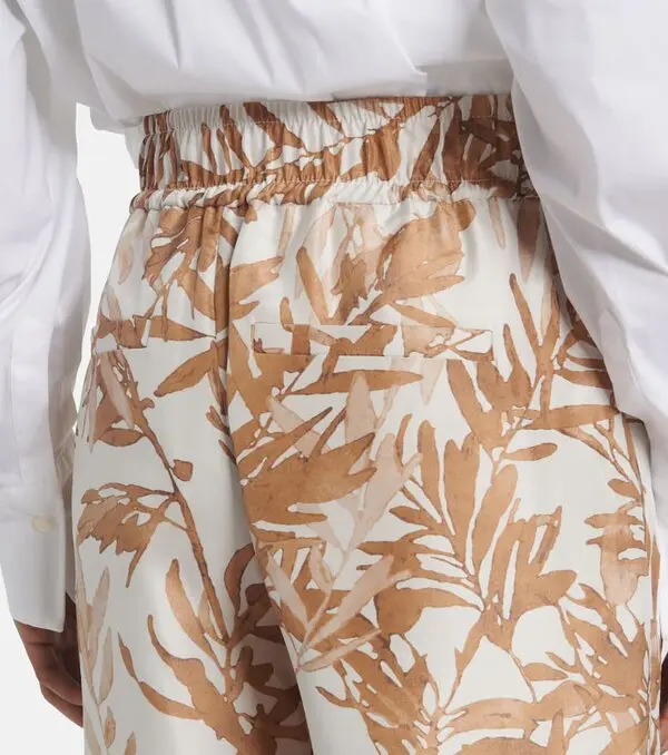 Brunello Cucinelli Printed High-rise Wide-leg Pants