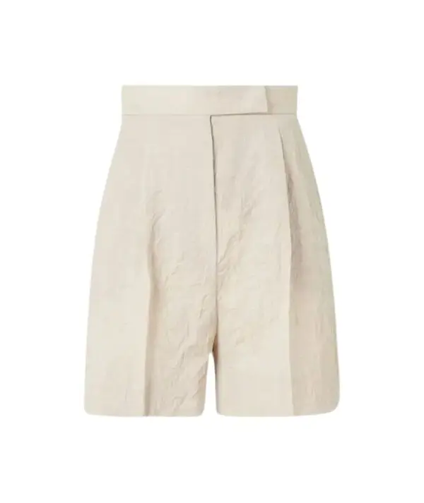 Max Mara Abisso Virgin Wool Canvas Shorts - Beige