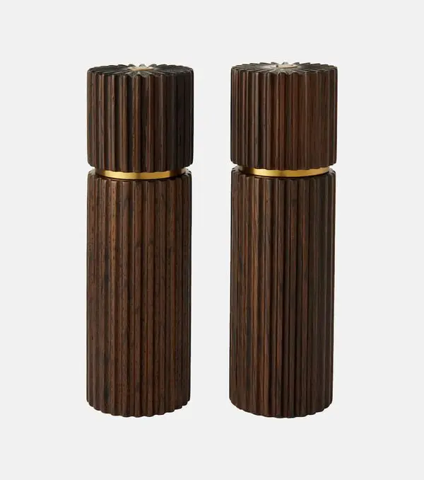 L'Objet Ionic Oak Salt And Pepper Grinders - Brown
