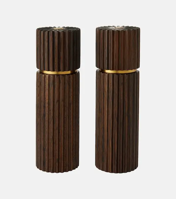 L'Objet Ionic Oak Salt And Pepper Grinders - Brown
