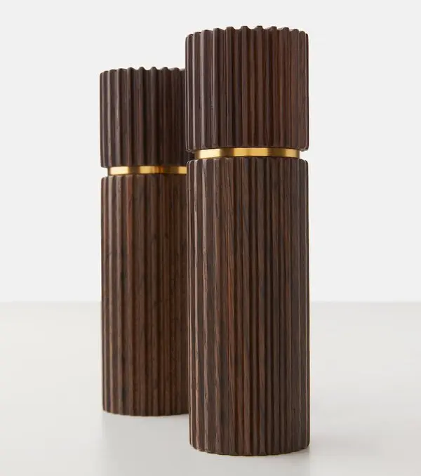 L'Objet Ionic Oak Salt And Pepper Grinders - Brown