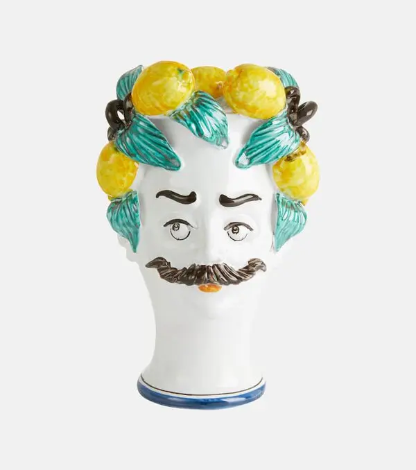 LES-OTTOMANS Lemon Ceramic Vase - Multicoloured