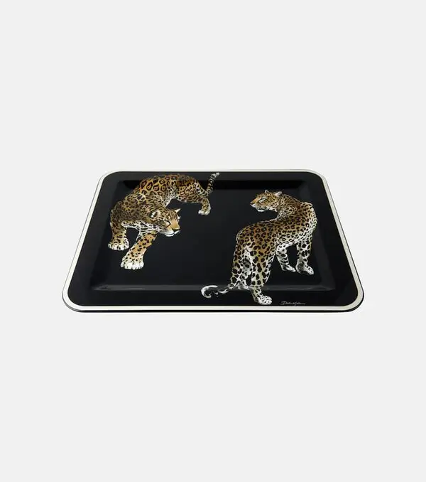 Dolce & Gabbana Double Leopardo Medium Wooden Tray - Multicoloured