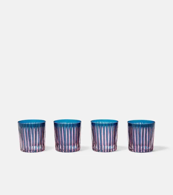 L'Objet Prism Set Of 4 Glasses - Blue